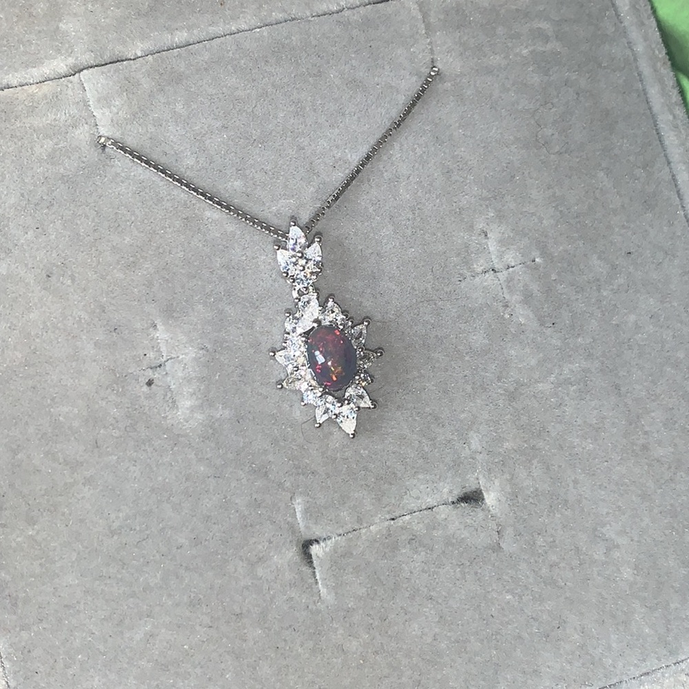 Natural Black Ethiopian Firestone Opal Pendant - Gem